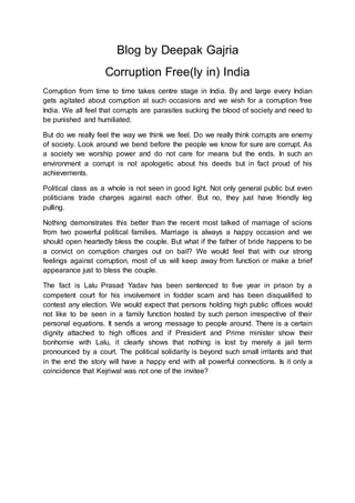 Corruption free india | DOCX