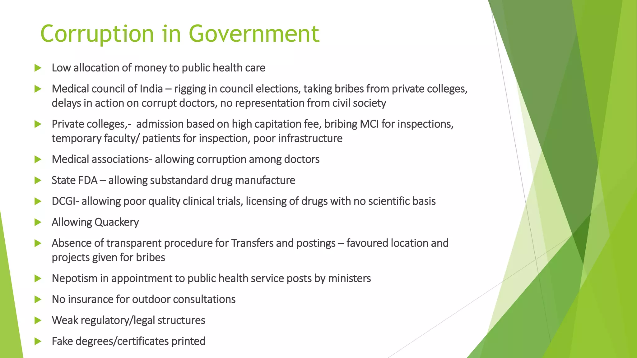 Corruption in healthcare | PPTX