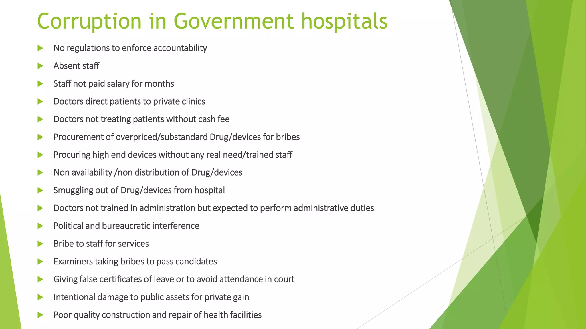 Corruption in healthcare | PPTX