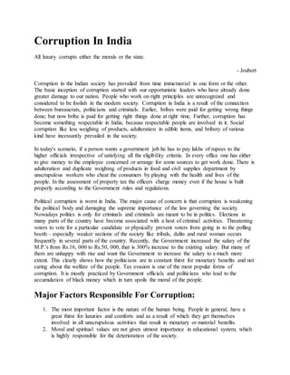 Corruption in india | DOCX | Debated Sensitive Social Issues ...