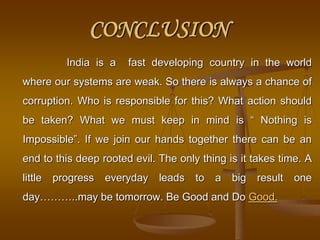 Corruption in india | PPTX