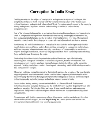 Corruption In India Essay.pdf