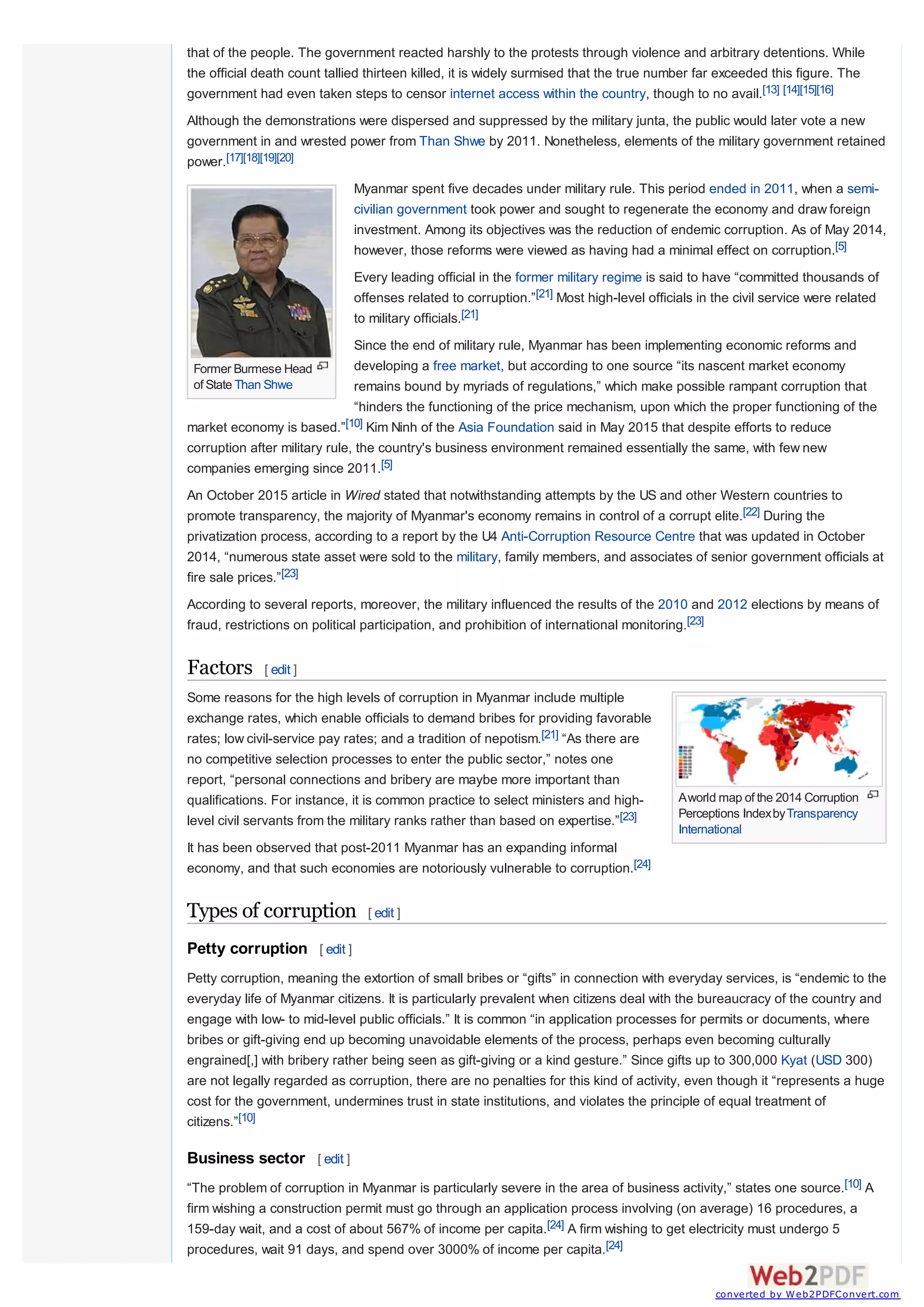 CORRUPTION IN MYANMAR-EN.WIKIPEDIA | PDF