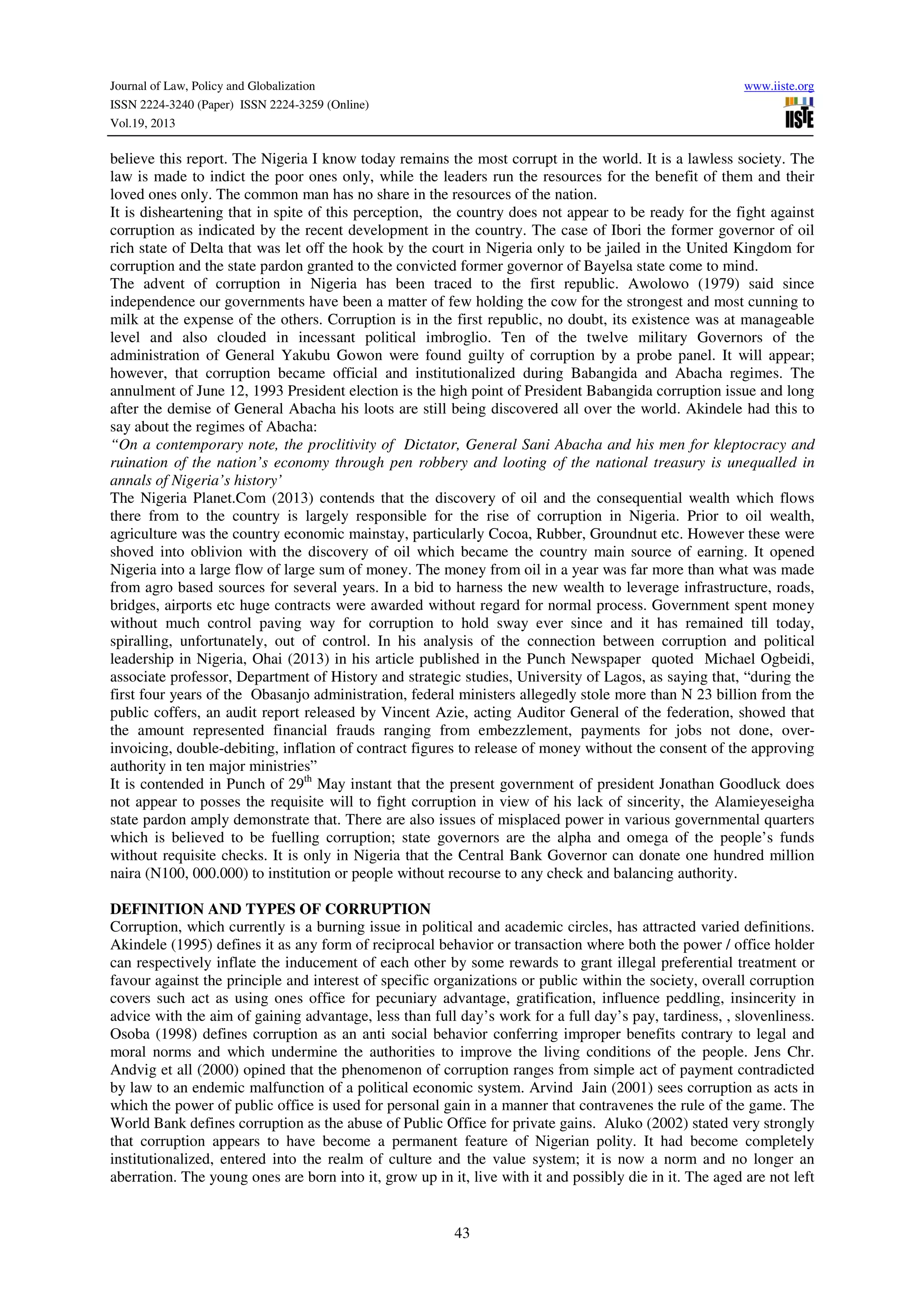 Corruption in nigeria | PDF
