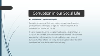 Corruption in our social life | PPTX
