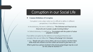 Corruption in our social life | PPTX