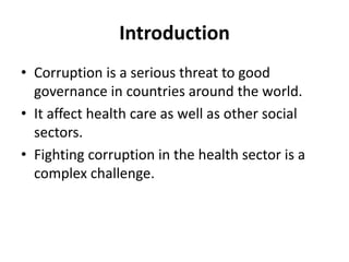 Corruption in provision of health services | PPTX