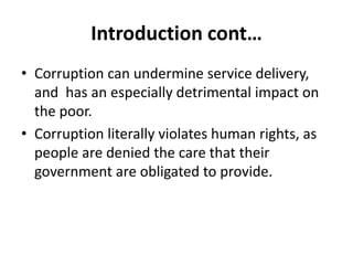 Corruption in provision of health services | PPTX