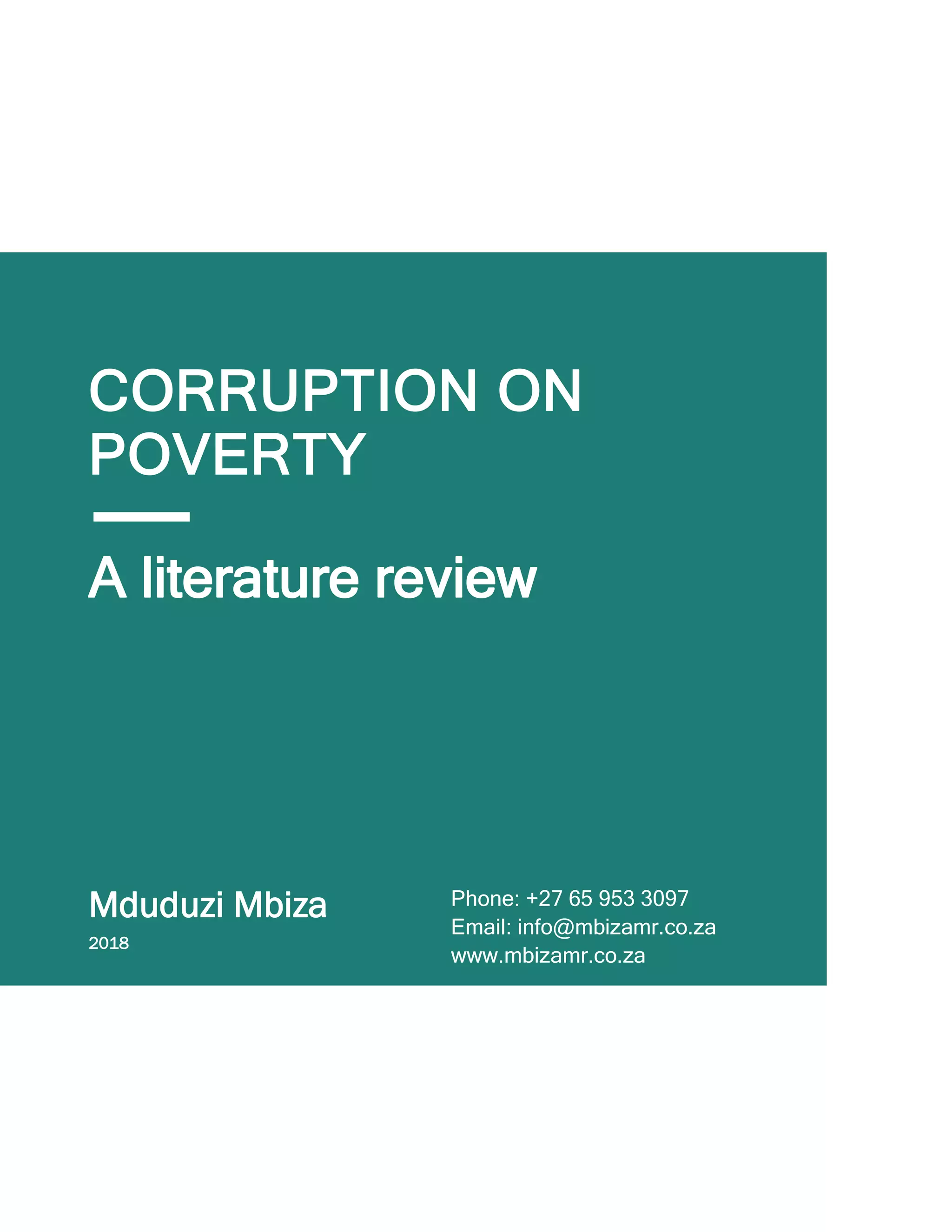 Corruption on poverty | PDF