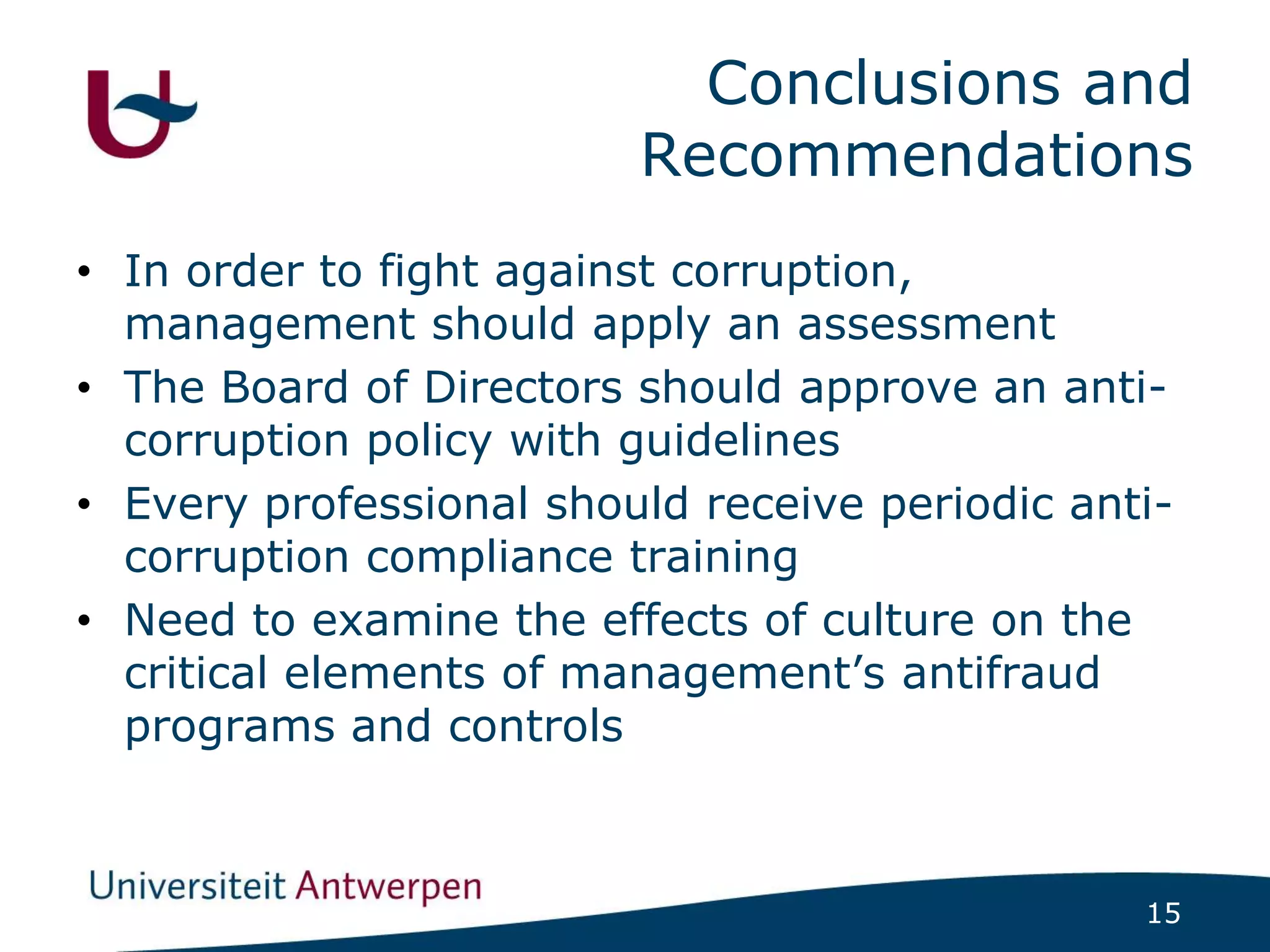 Differences in attitudes towards fraud and corruption across cultures | PPT