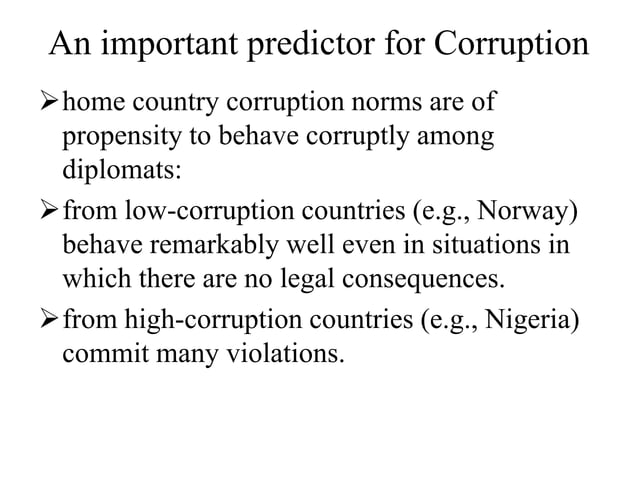 Corruption, Norms, and Legal Enforcement: Evidence from Diplomatic ...