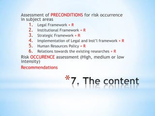 Corruption Risk Assessment- Challenges and Lessons Learnt | PPTX