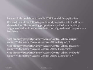 Cors (cross origin request sharing) in mule | PPTX