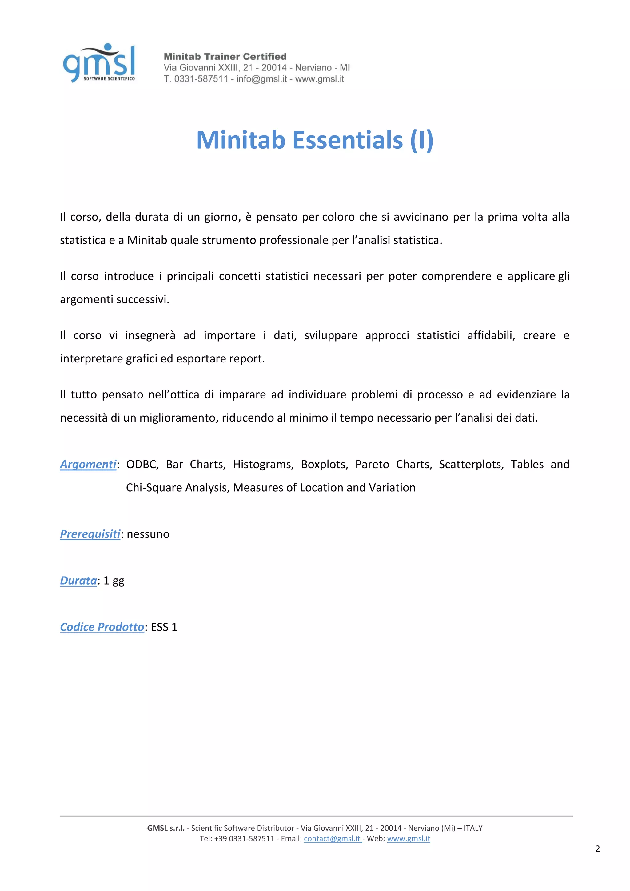 Corsi base - Minitab | PDF | Computer Software and Applications | Computing