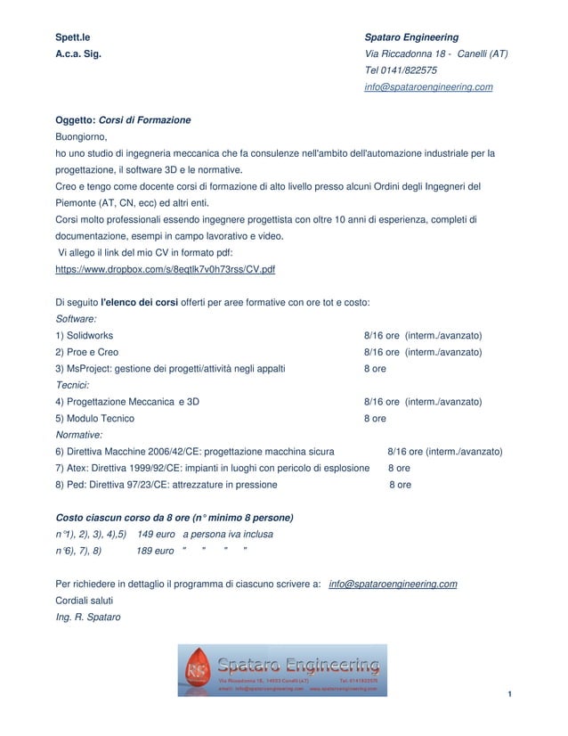 Corsi di formazione Spataro Engineering | PPT