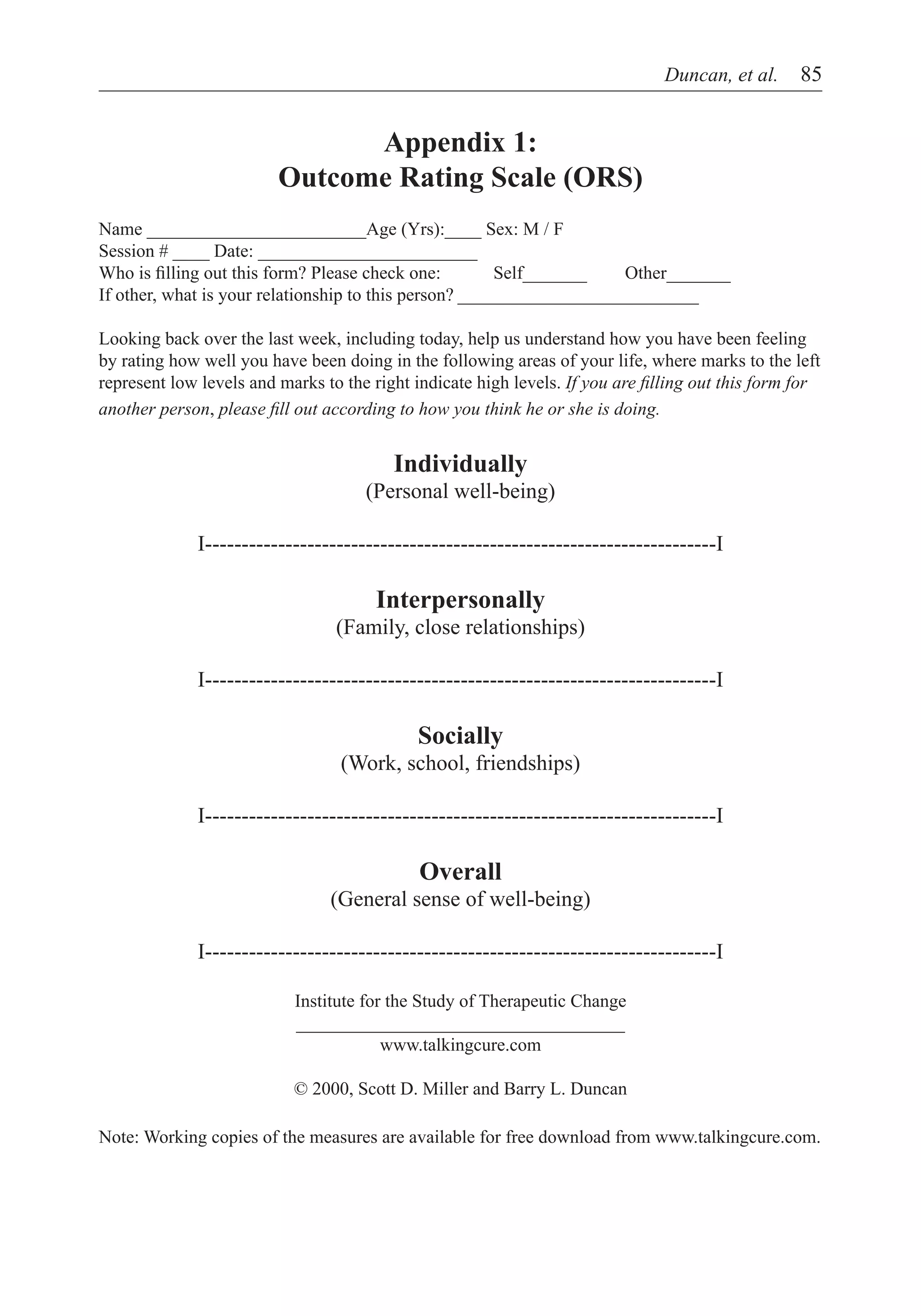 Child Outcome Rating Scale (CORS) | PDF