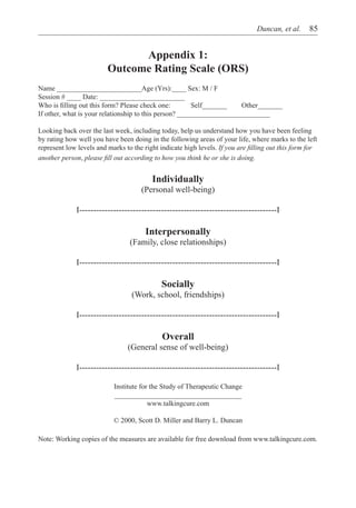 Child Outcome Rating Scale (CORS) | PDF