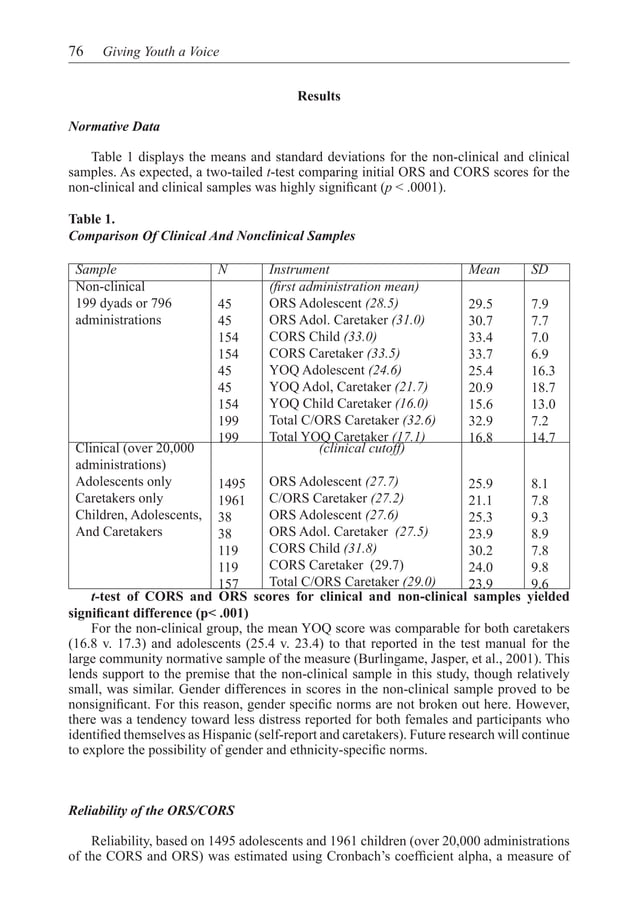 Child Outcome Rating Scale (CORS) | PDF