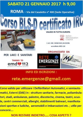 Corso formazione-blsd-roma-21gennaio2017 | PDF