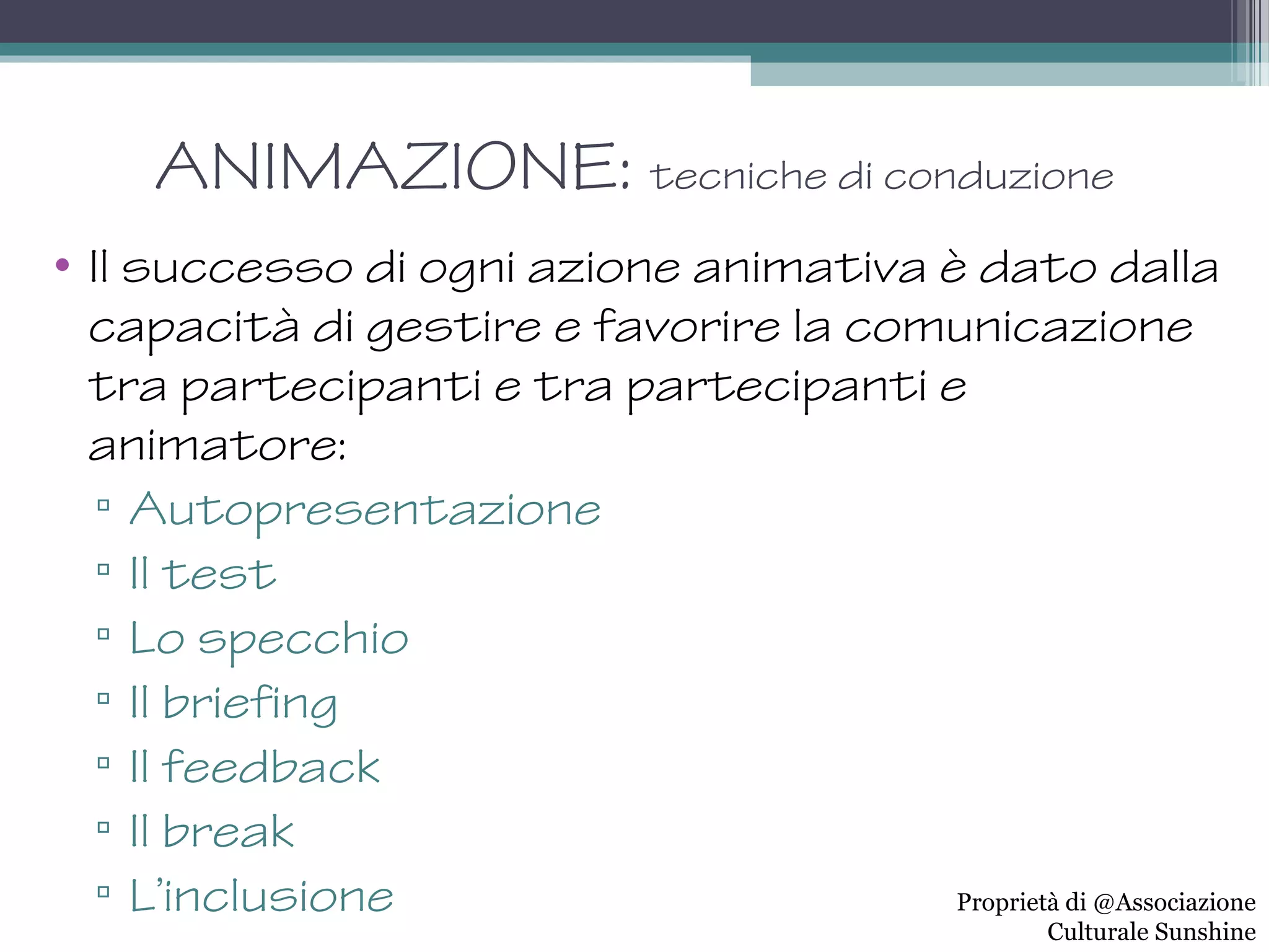 Pedagogia del Gioco e dell'Animazione | PPT