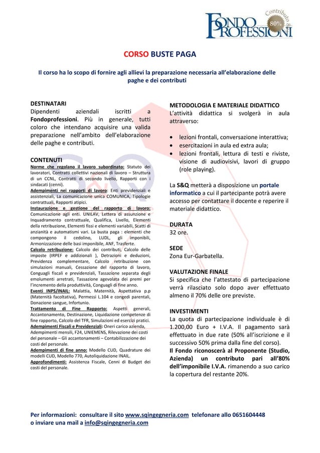 Corso buste paga | PDF