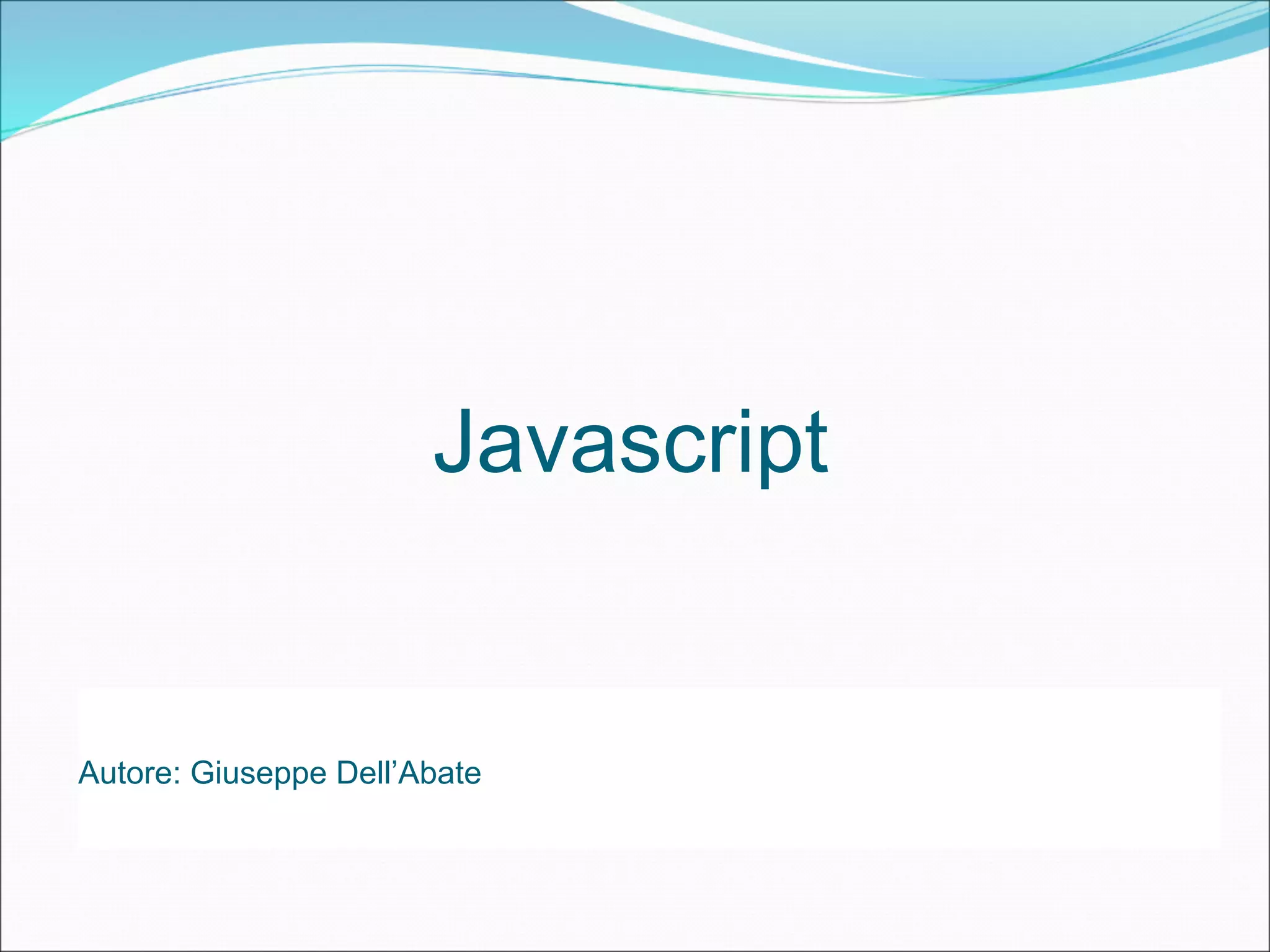 Corso Javascript | PPT