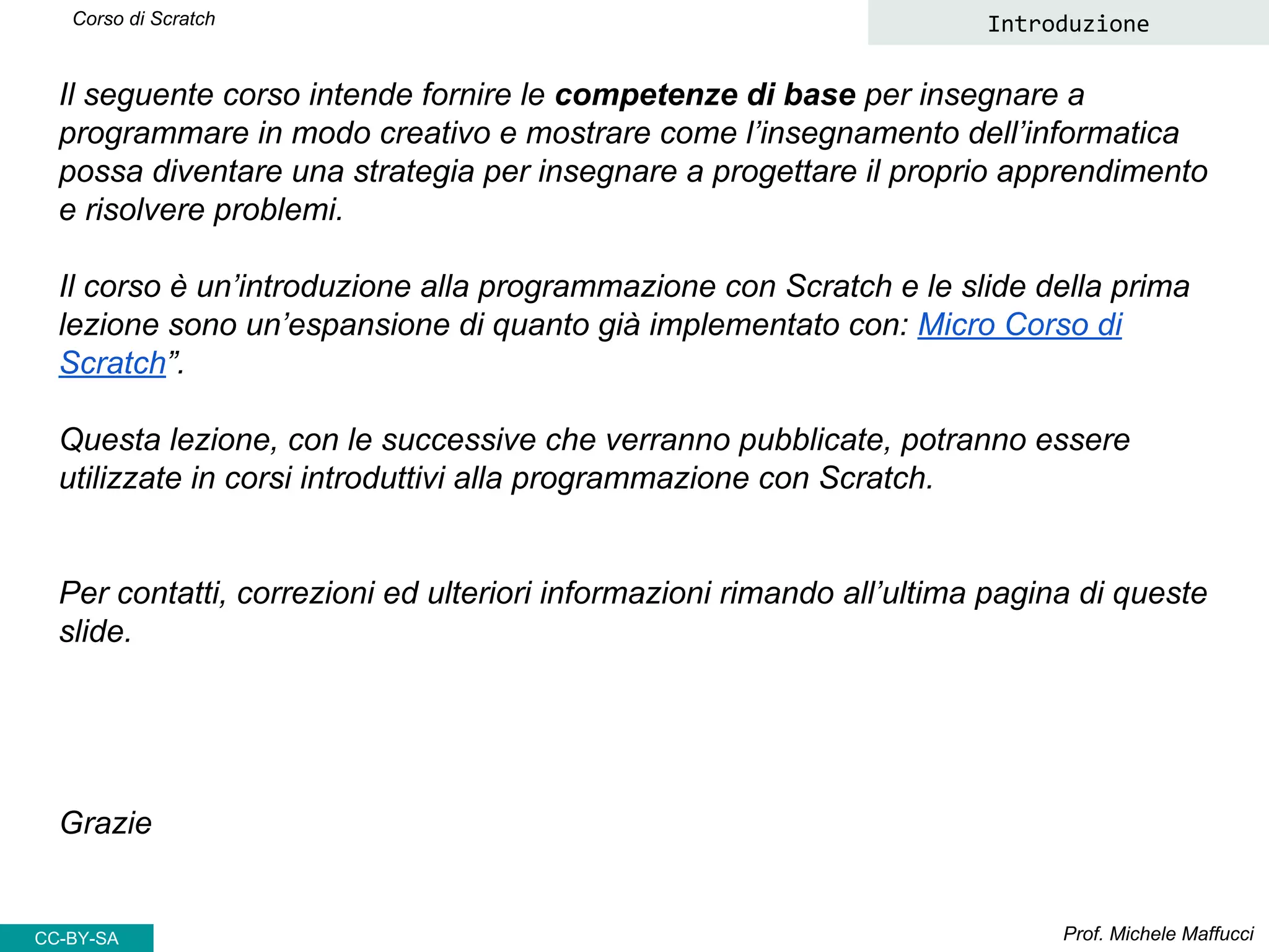 Corso di scratch - lezione 1 | PDF