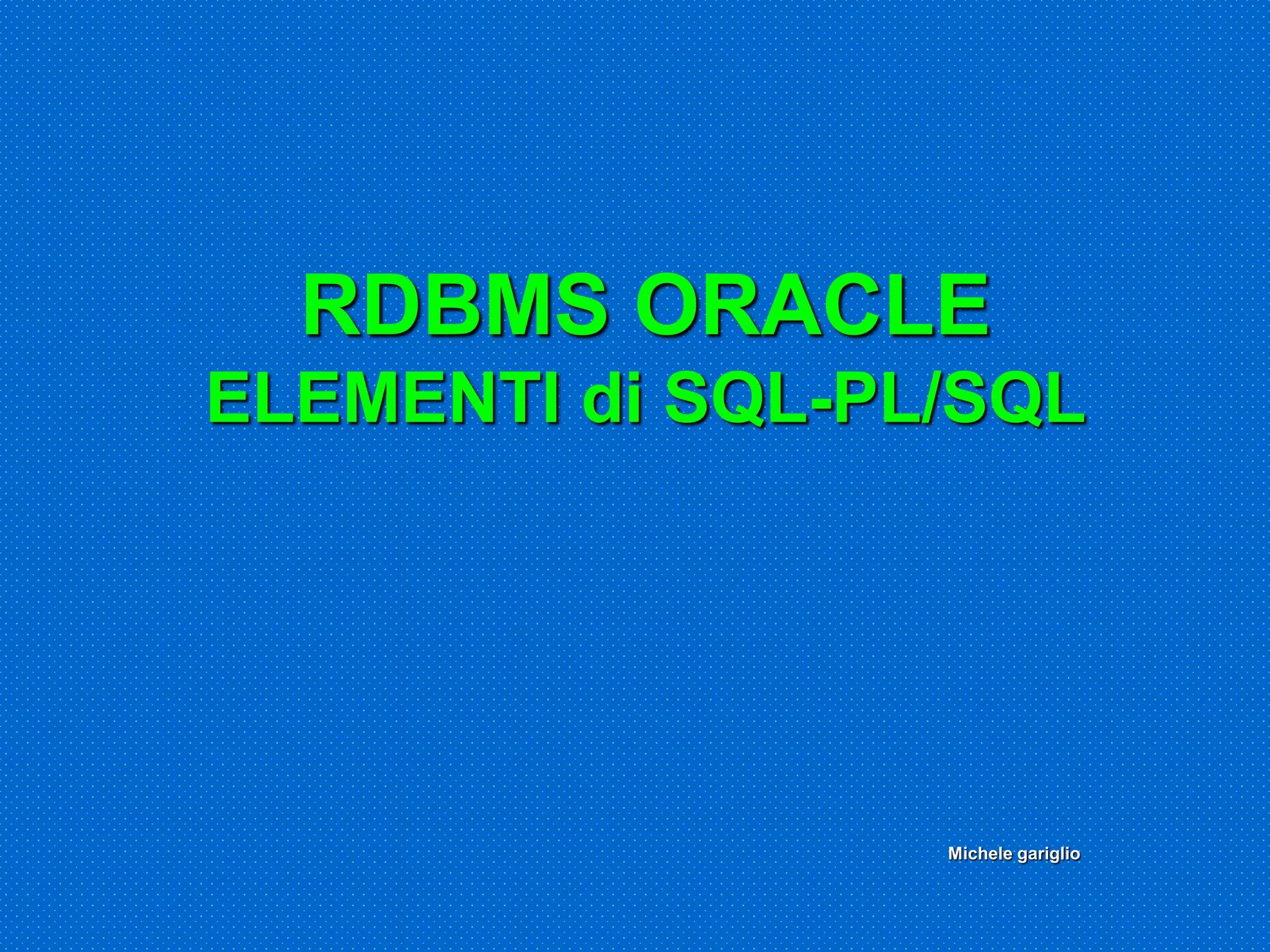 corso oracle plsql.ppt | Databases | Computer Software and Applications