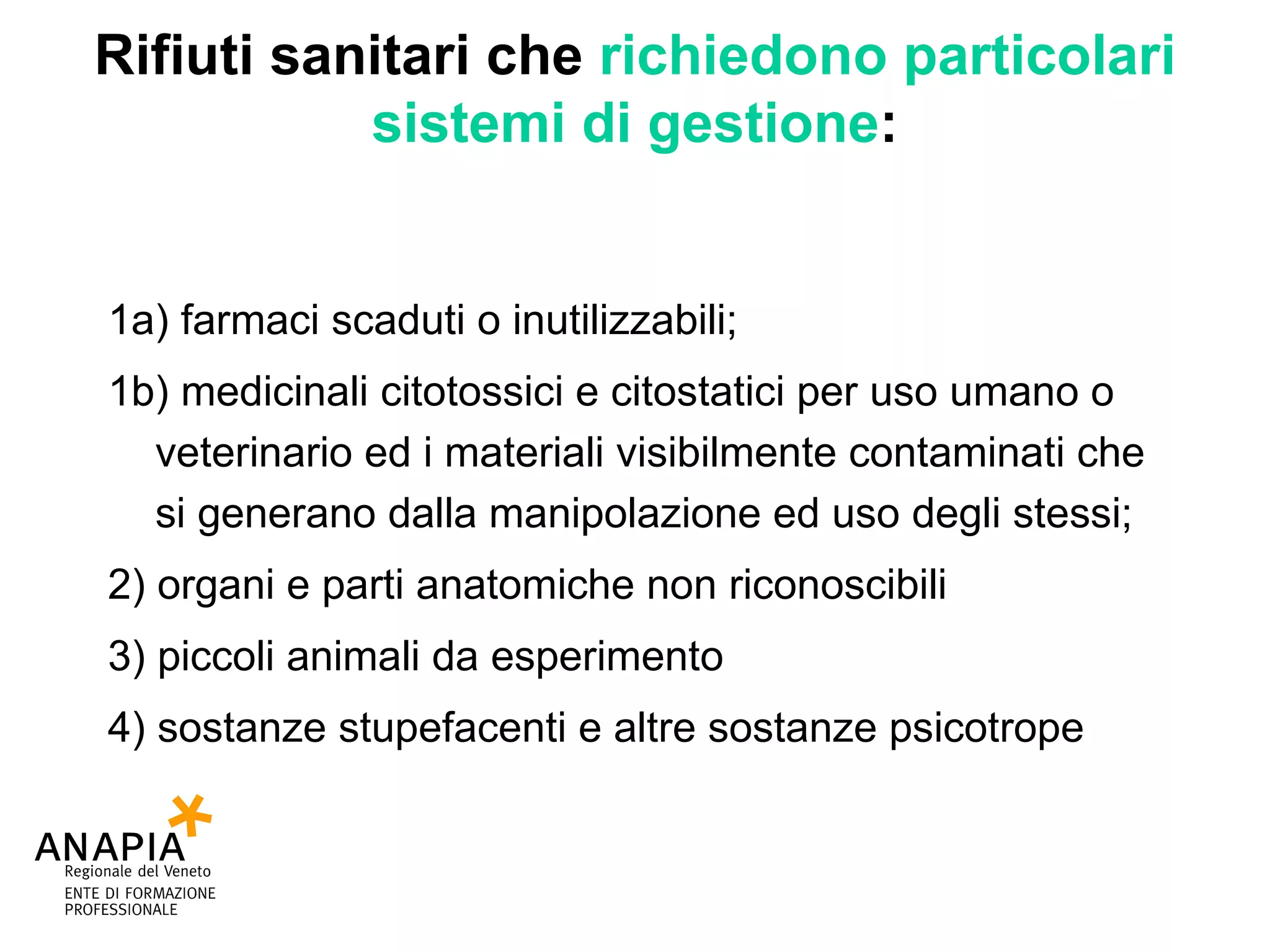Corso resp 15 lezione - rifiuti ospedalieri | PDF