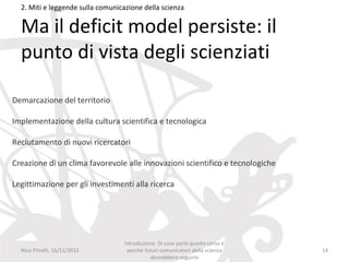 Introduzione ai modelli di comunicazione della scienza | PPT
