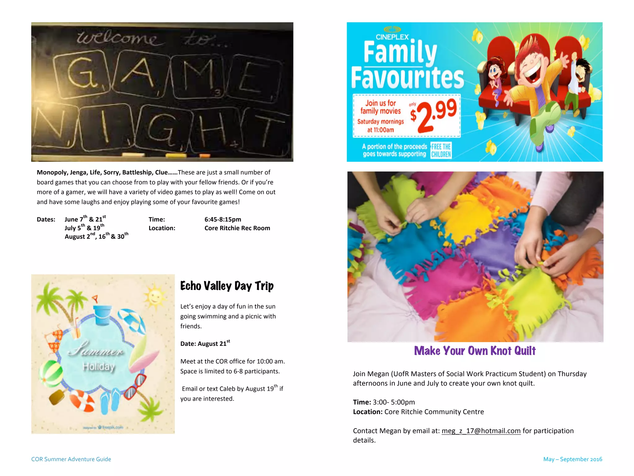 COR Summer Adventure Guide 2016 | PPT