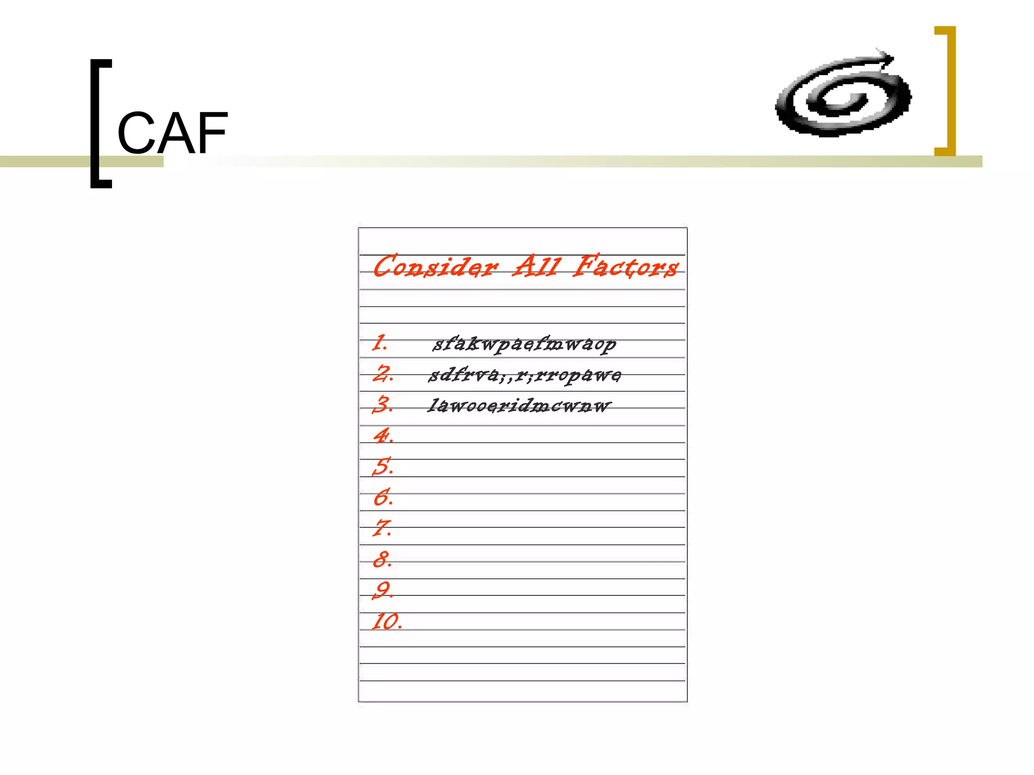 The CoRT thinking programme | PPT
