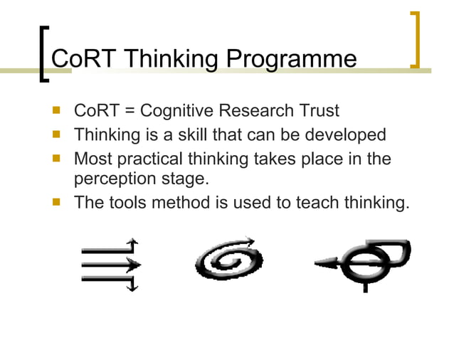 The CoRT thinking programme | PPT