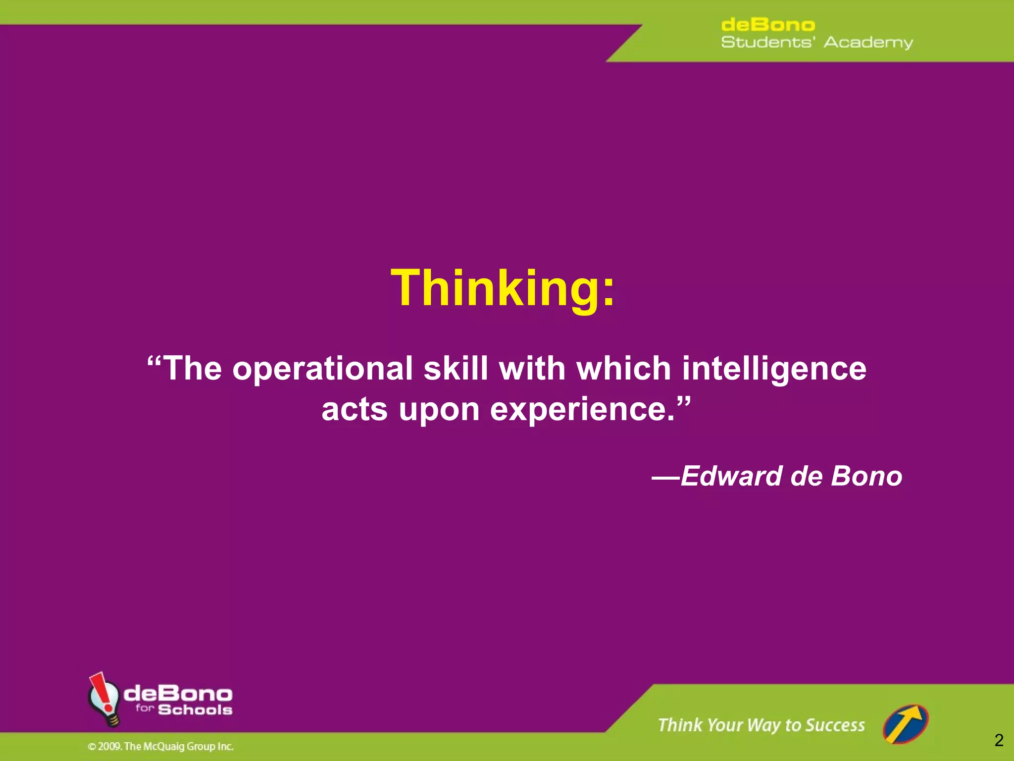 CoRT 1 Breadth Thinking Tools PowerPoint Presentation | PPT | North ...