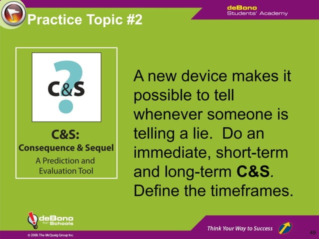 CoRT 1 Breadth Thinking Tools PowerPoint Presentation | PPT