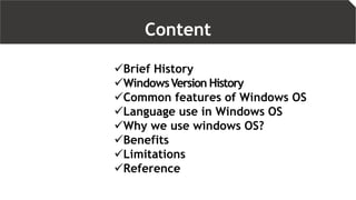 Windows Operating system | PPTX