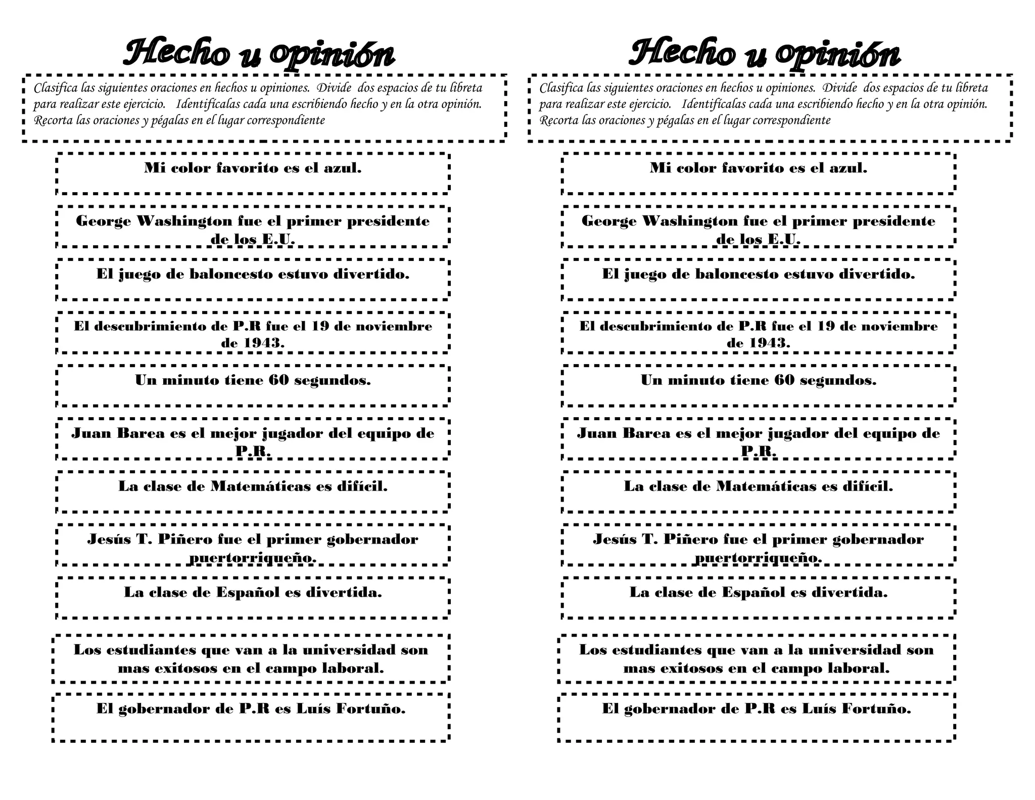 Hecho u opinión 2 | DOC