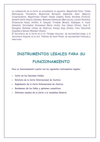Corte internacional de justicia de la haya | DOCX