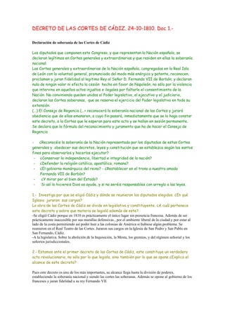 ACTIVIDADES RESUELTAS Cortes cádiz constitución 1812 | DOC