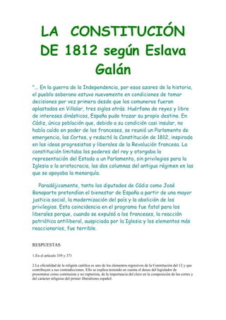 ACTIVIDADES RESUELTAS Cortes cádiz constitución 1812 | DOC