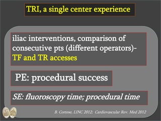 Cortese B - AIMRADIAL 2014 Endovascular - Iliac intervention | PPT