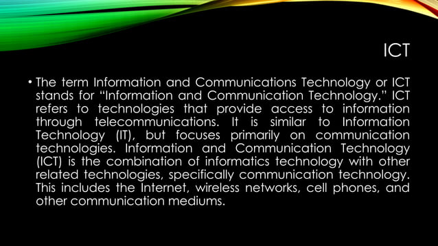 IT AND ICT PRESENTATION IT ERA SUBJECT LESSON 1 | PPTX | Internet ...