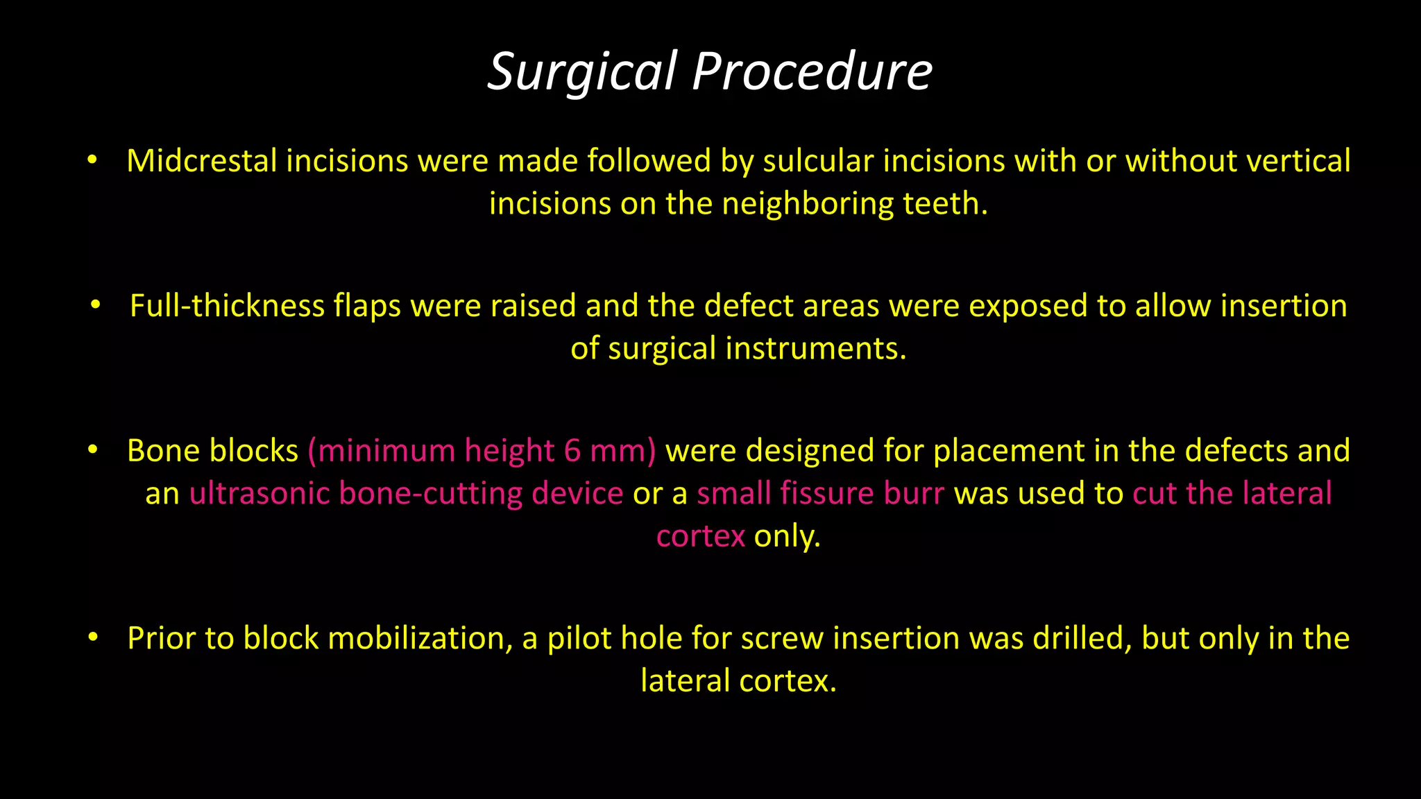 Cortical bone repositioning technique for horizontal alveolar bone ...