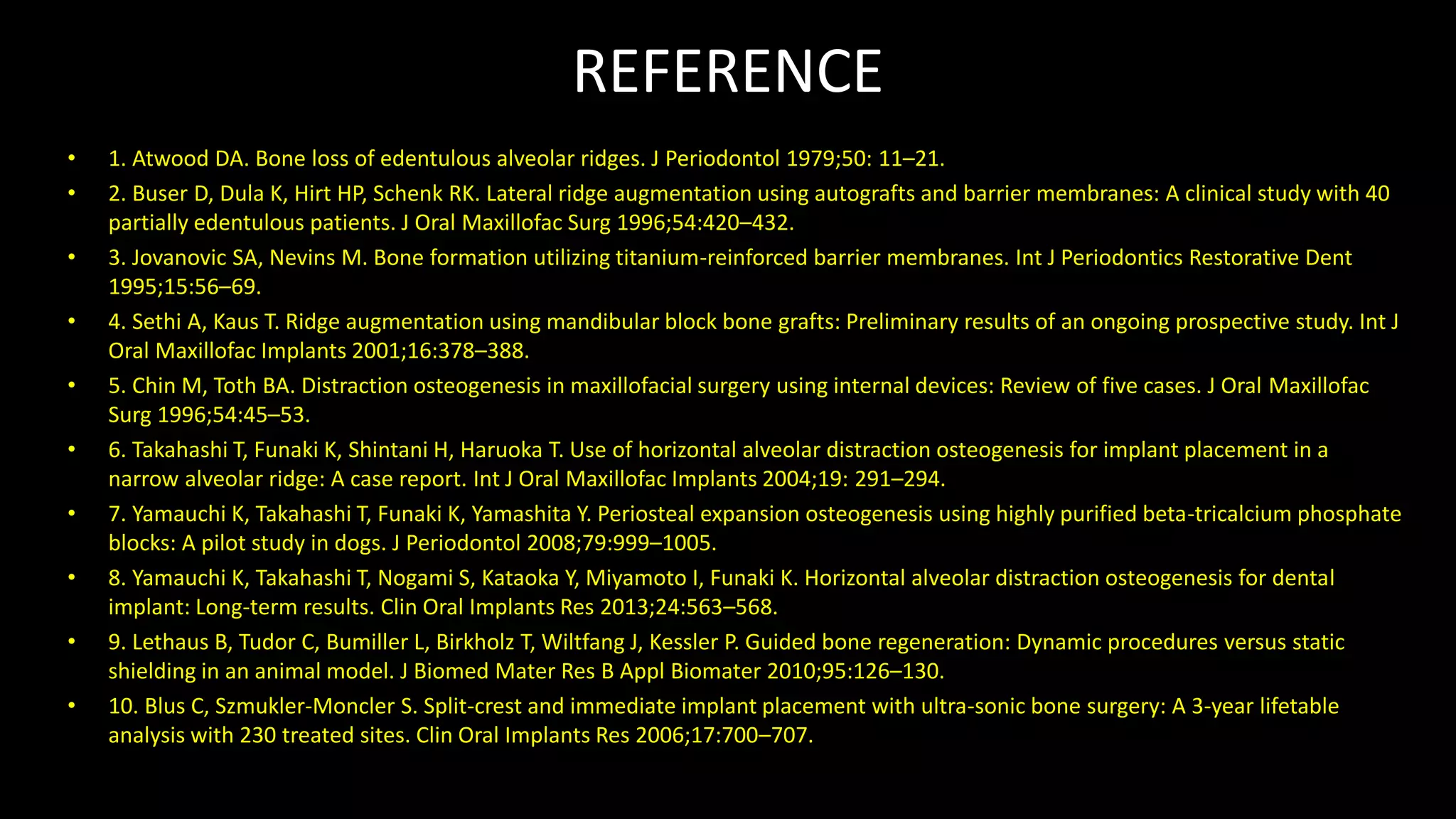Cortical bone repositioning technique for horizontal alveolar bone ...