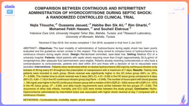 CORTICOID IN SEPTIC SHOCK 2024 okokokpptx | PPT