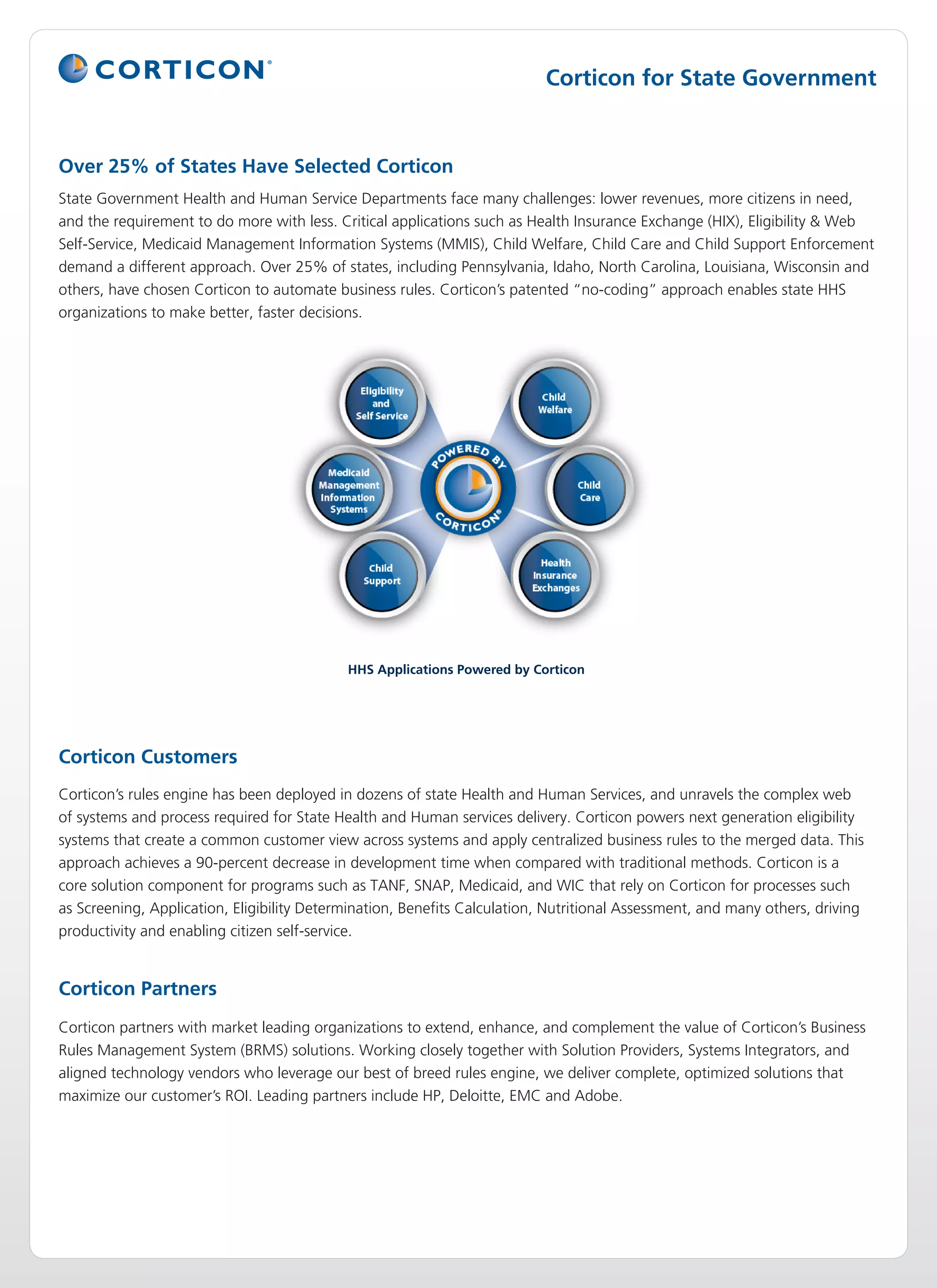 Corticon’s State Government Datasheet | PDF