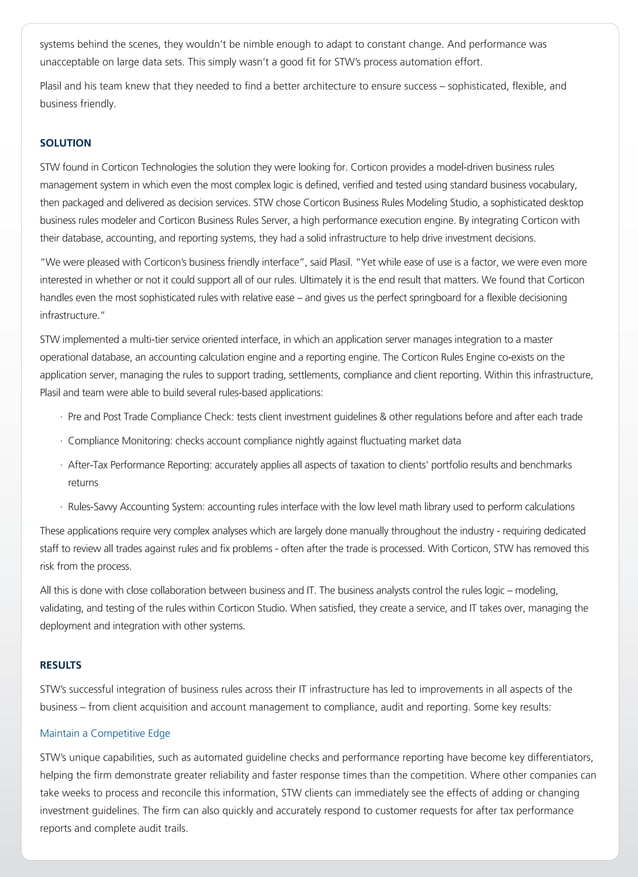 Corticon - STW Success Story | PDF