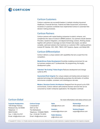 Corticon Factsheet | PDF