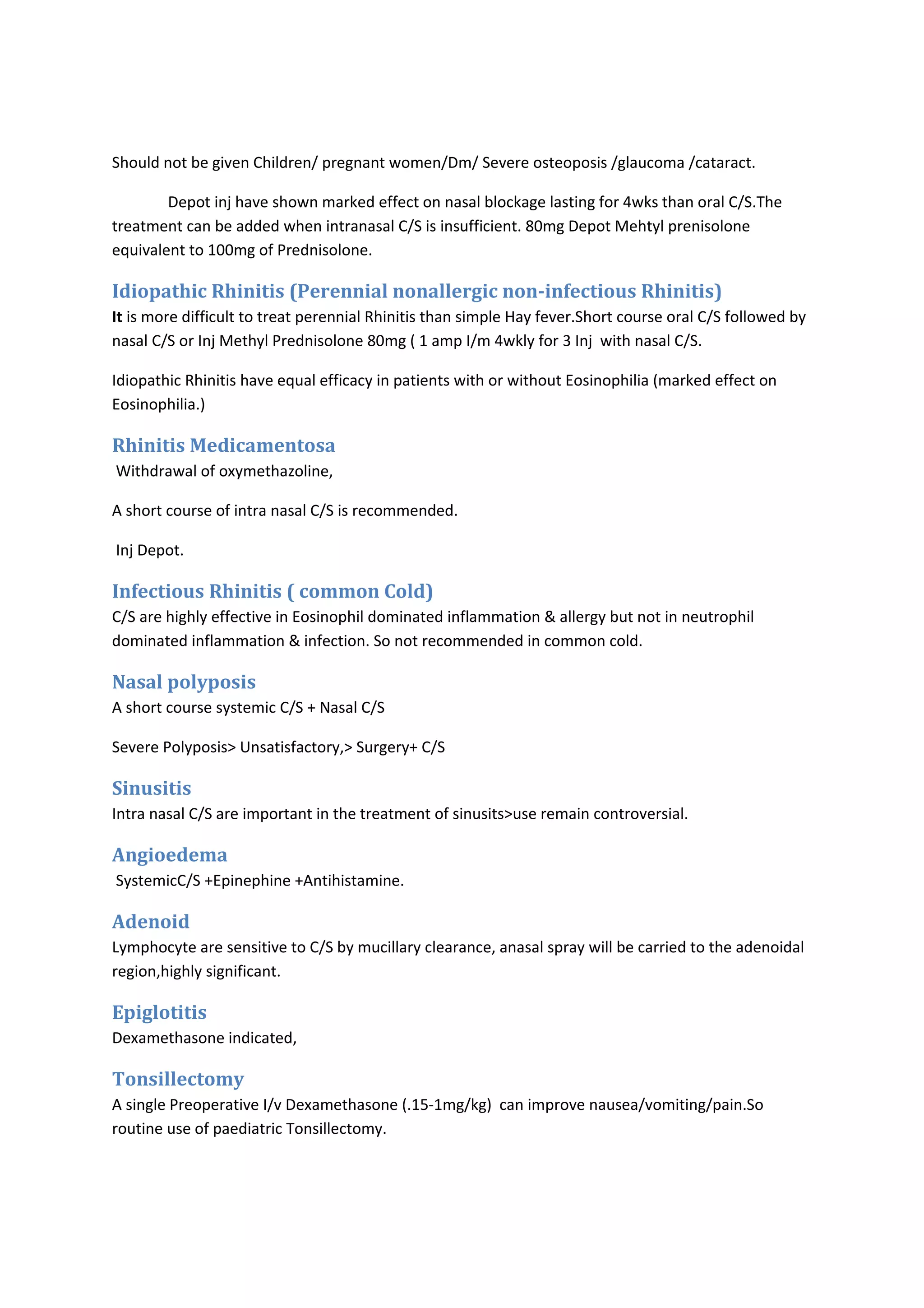 Corticosteroid in otolaryngology | DOC