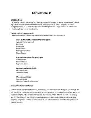 Corticosteroids | DOCX | Endocrine and Metabolic Diseases | Diseases ...